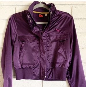 Puma | Jackets & Coats | Purple Puma Satin Bomber Jacket | Poshmark